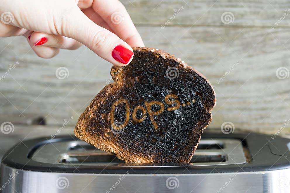 Oops, Burnet Toast from Error at Breakfast Stock Image - Image of ...