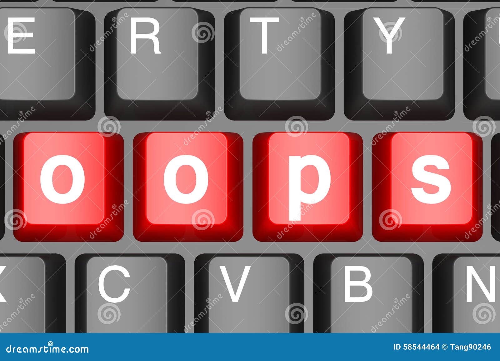 Oops Button on Modern Computer Keyboard Stock Illustration ...