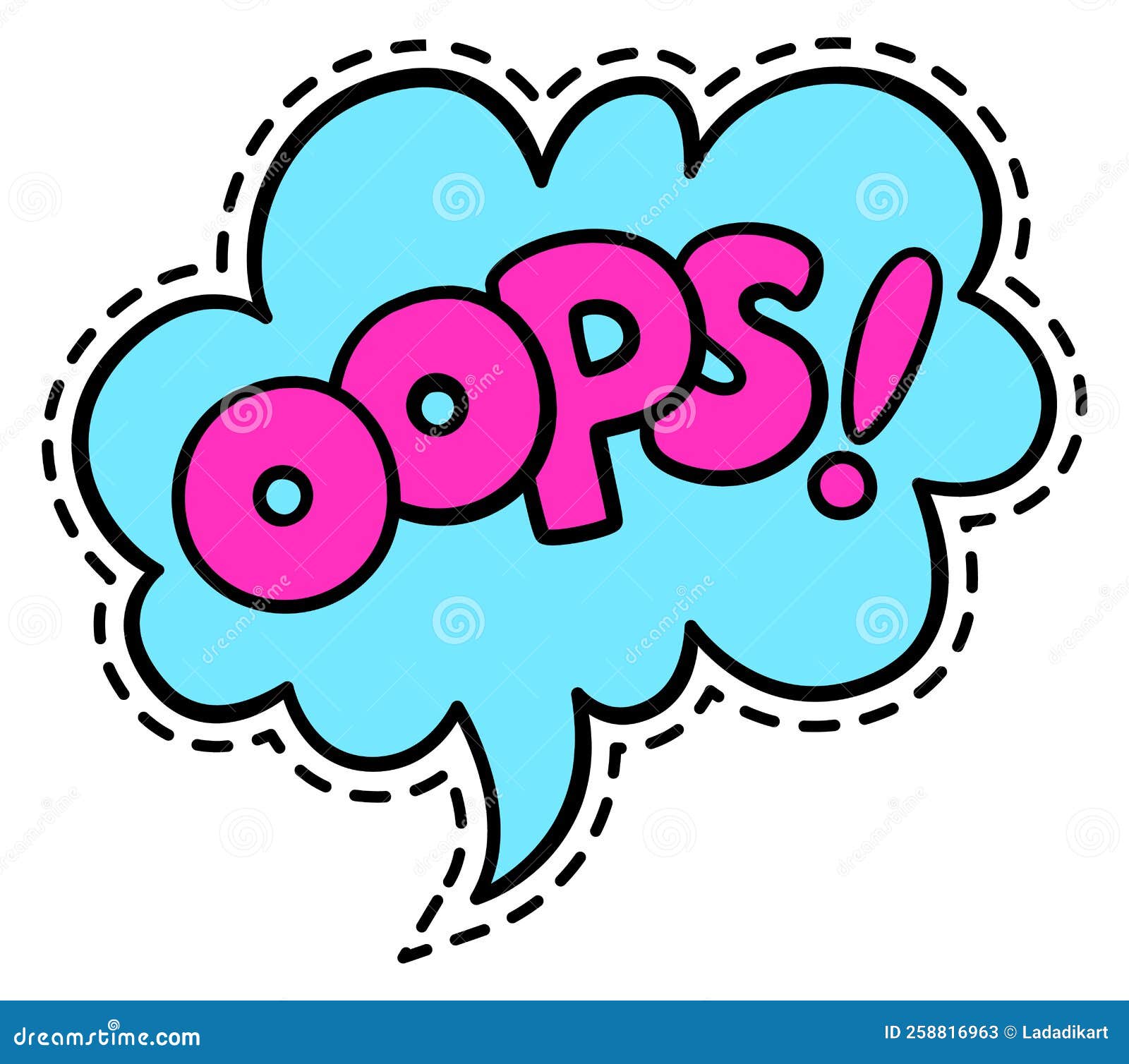 Oops Cloud Sticker. Chat Message in Pop Art Style Stock Vector ...