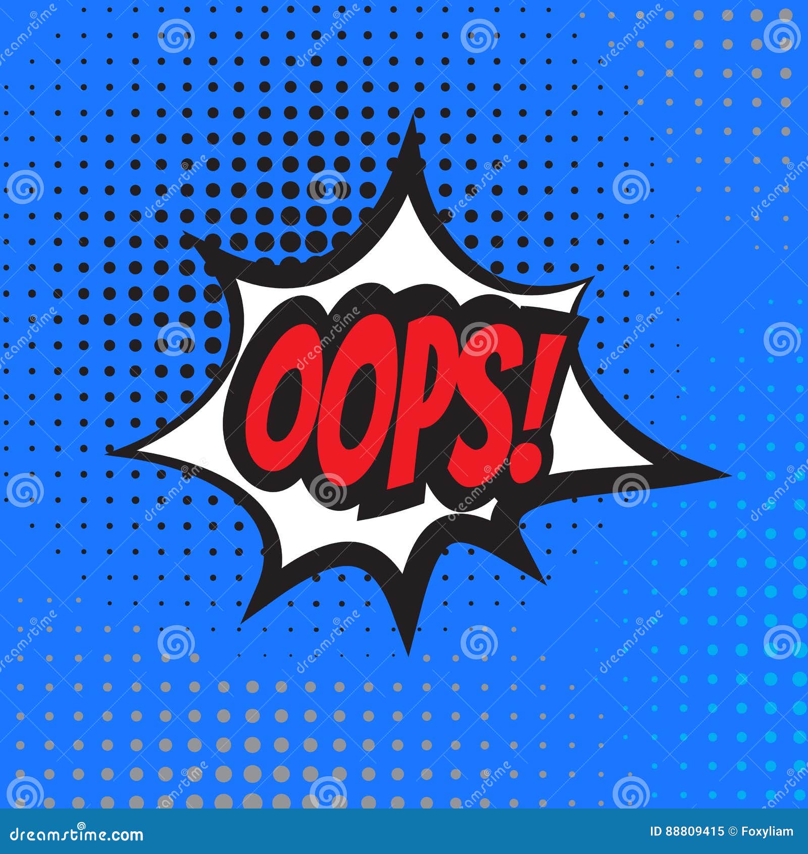 Oops. Comic Book Explosion. Stock Vector - Illustration of problem ...