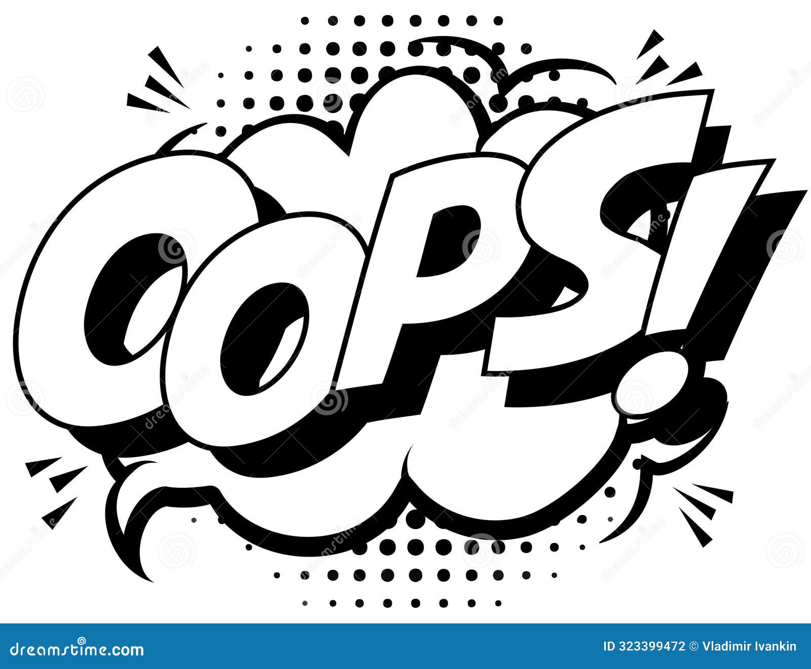 Oops Comic Inscription, Text, Speech Bubble Burst, Word In The Cloud ...