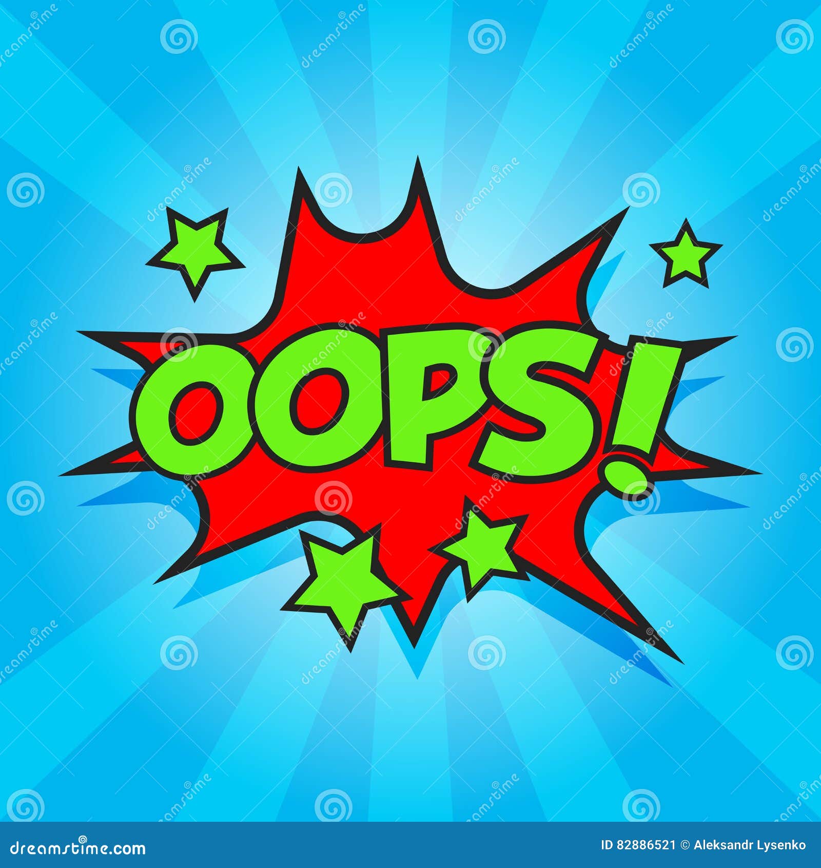 Oops comic sound effects. stock vector. Illustration of design - 82886521