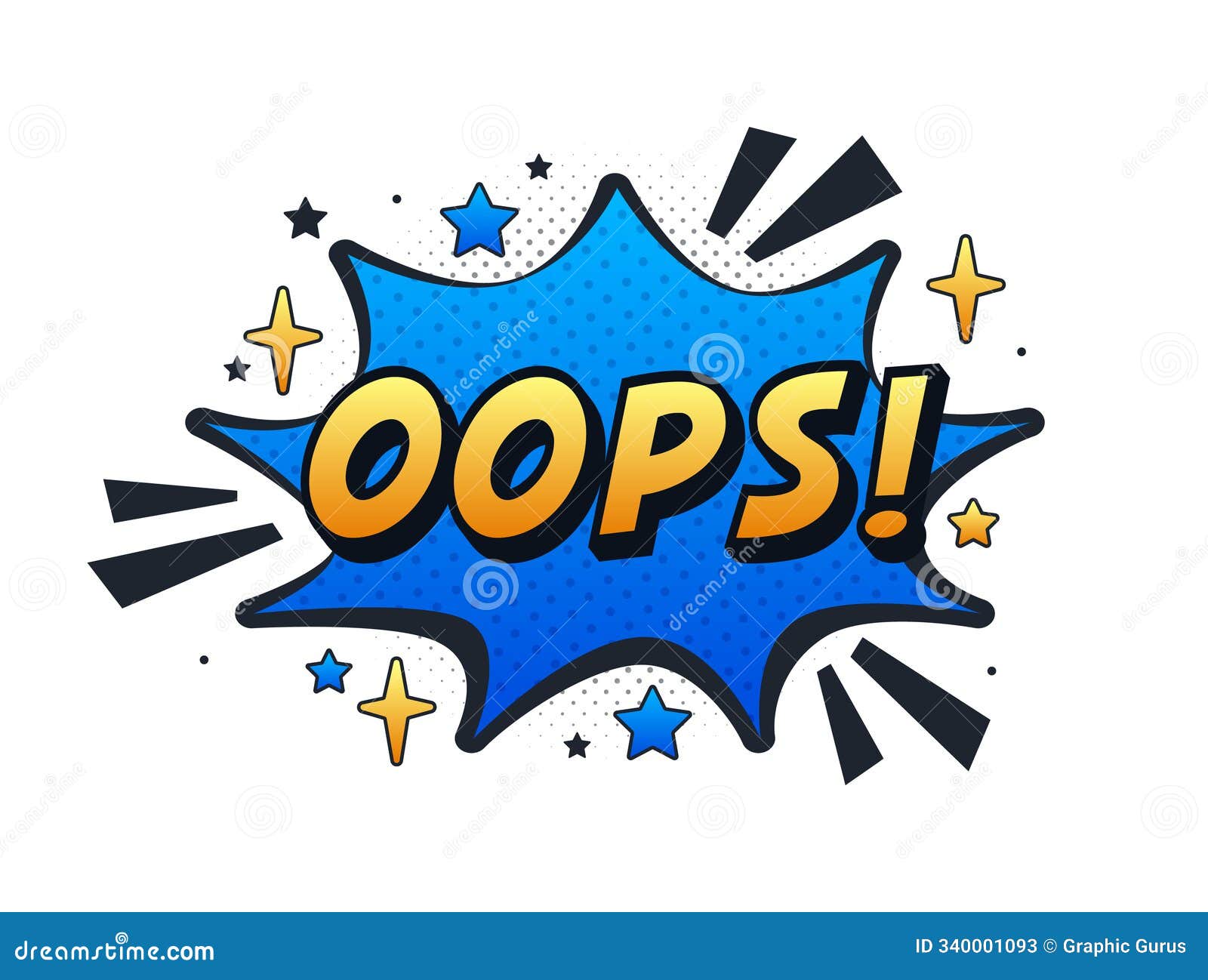 Oops Comic Speech Bubble Expressing Surprise Stock Illustration ...