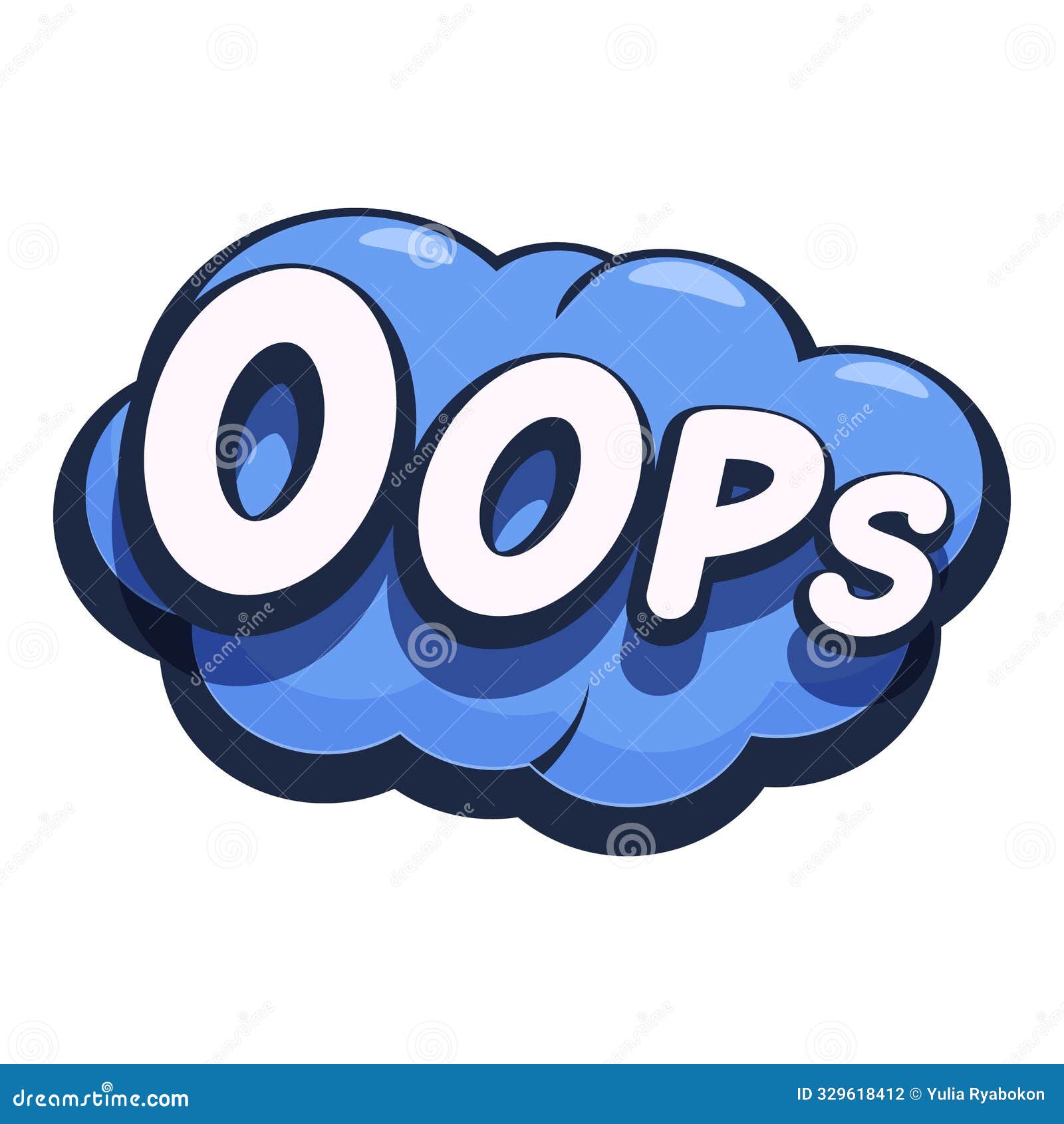 Oops Comic Speech Bubble Expressing Surprise Stock Illustration ...