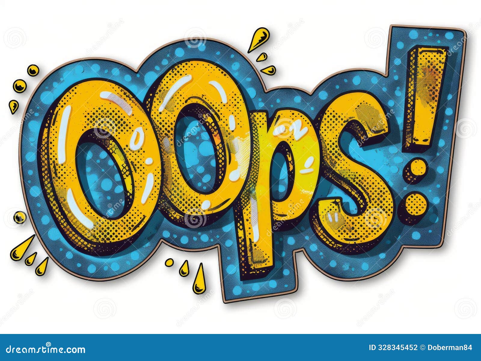 Oops! Comic Style Speech Bubble with Retro Design and Bold Colors Stock ...