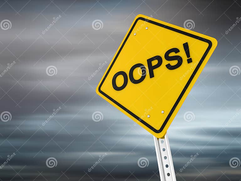 Warning sign - oops stock illustration. Illustration of sign - 121228065