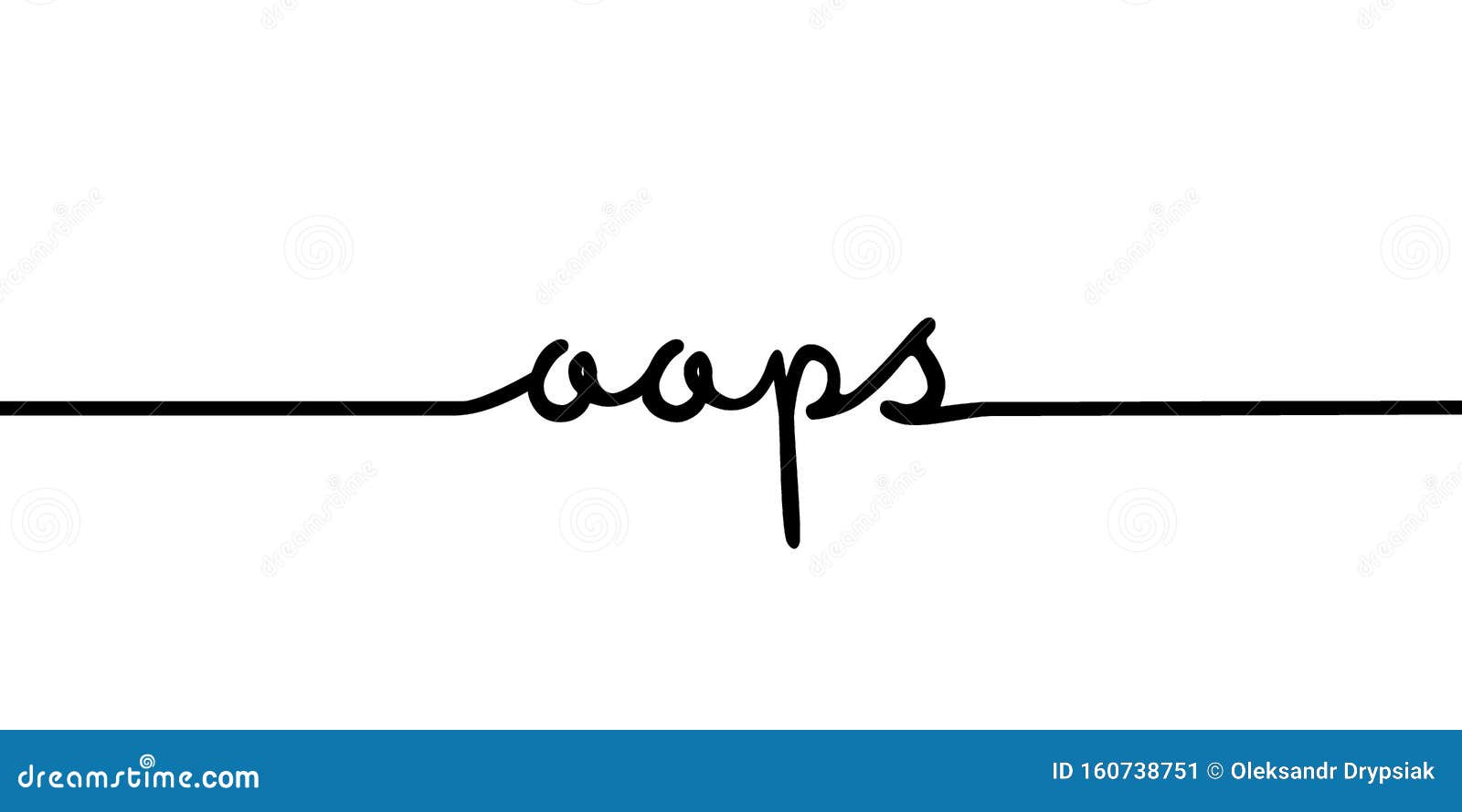 Oops - Continuous One Black Line with Word. Minimalistic Drawing of ...