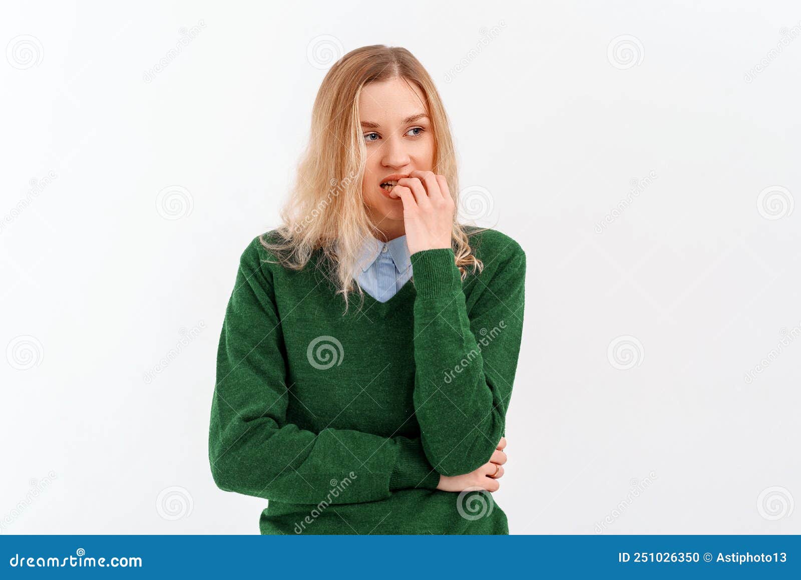 Oops Embarrassed Young Woman Horrified Facial Expression Made Big