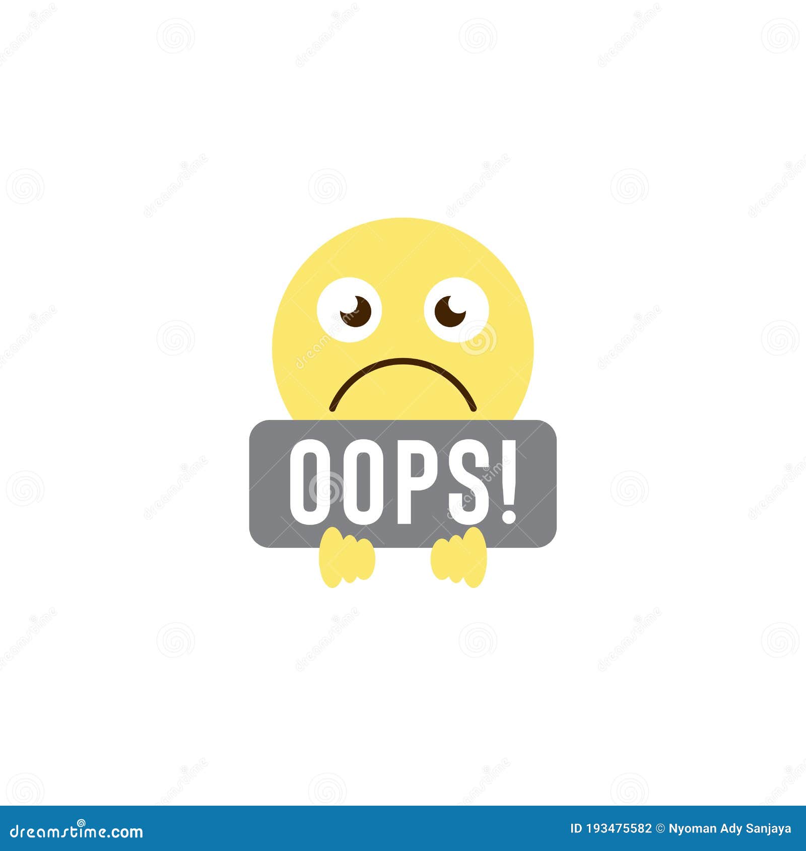 Oops Emoticons Vector Icon Symbol Isolated on White Background Stock ...