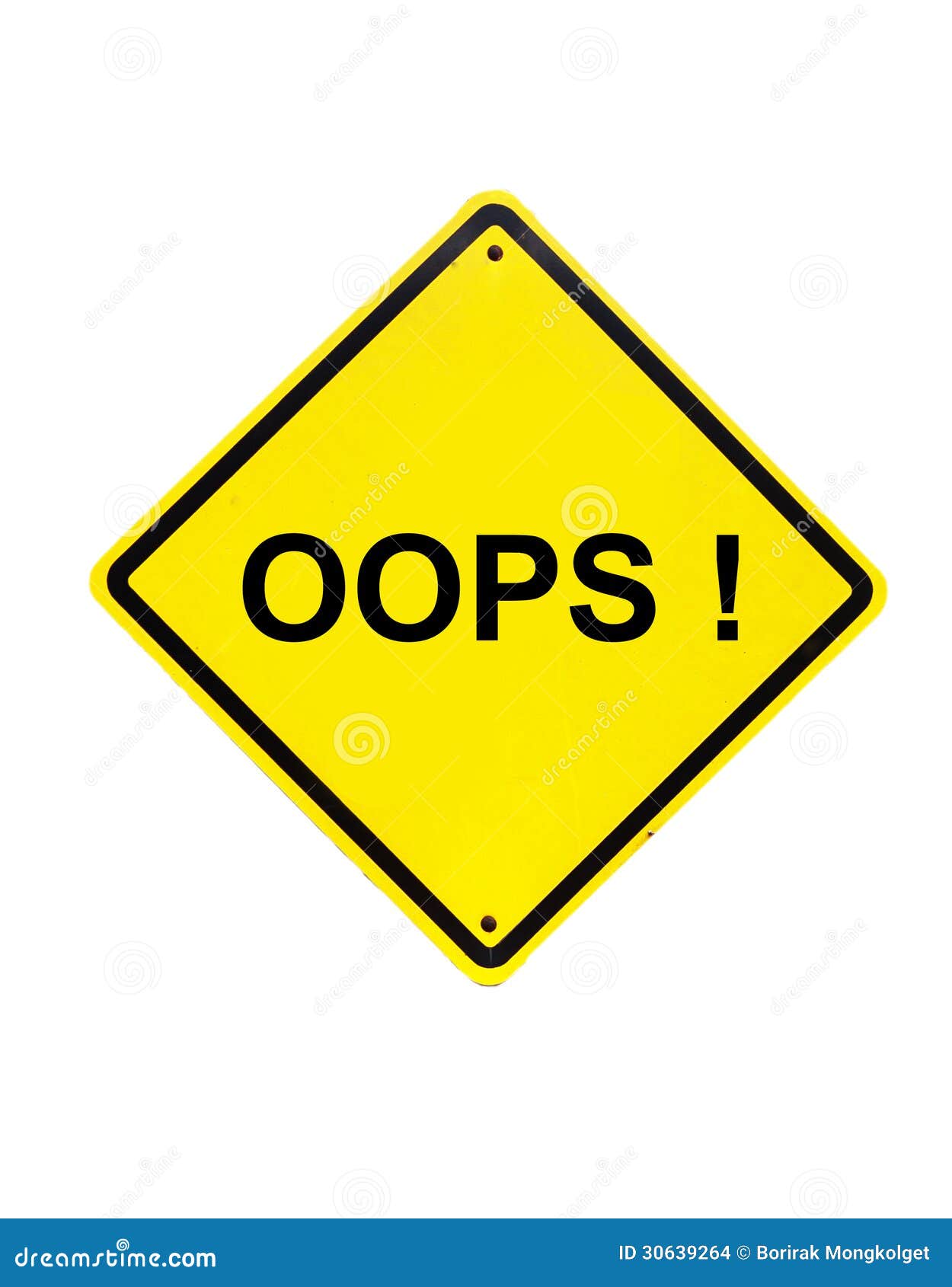 Oops Error Yellow Sign on White Stock Photo - Image of error, hazard ...
