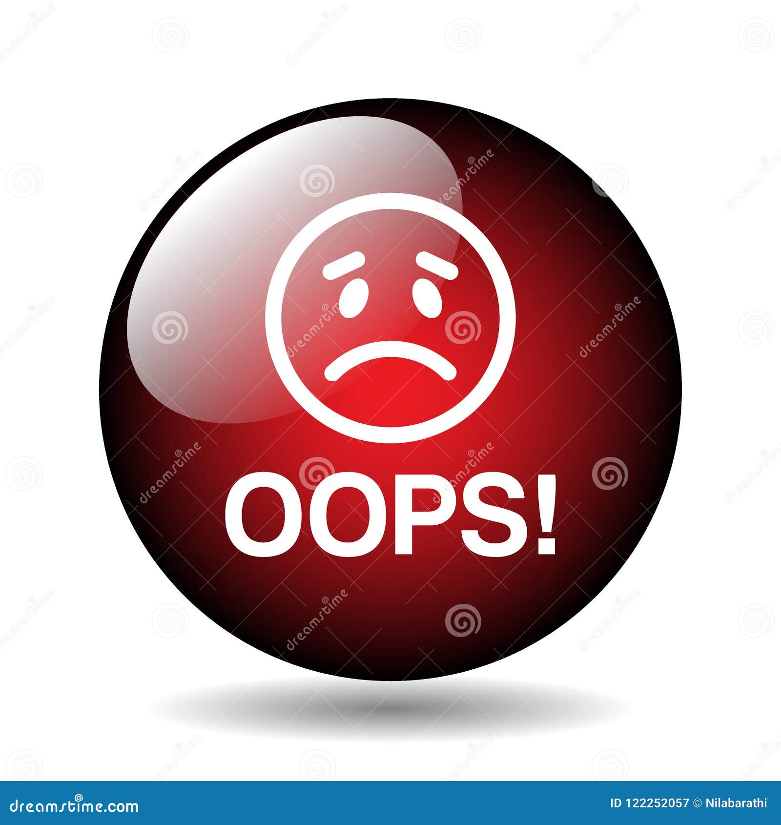 Oops icon button stock vector. Illustration of failure - 122252057