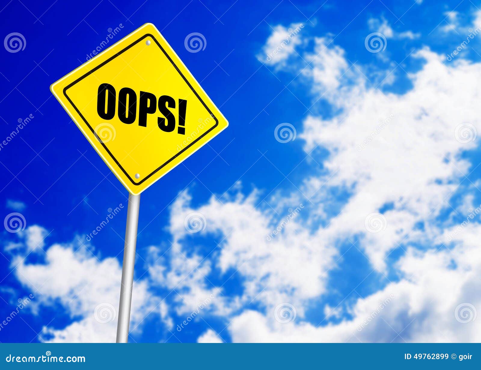 Oops message on road sign stock image. Image of alertness - 49762899