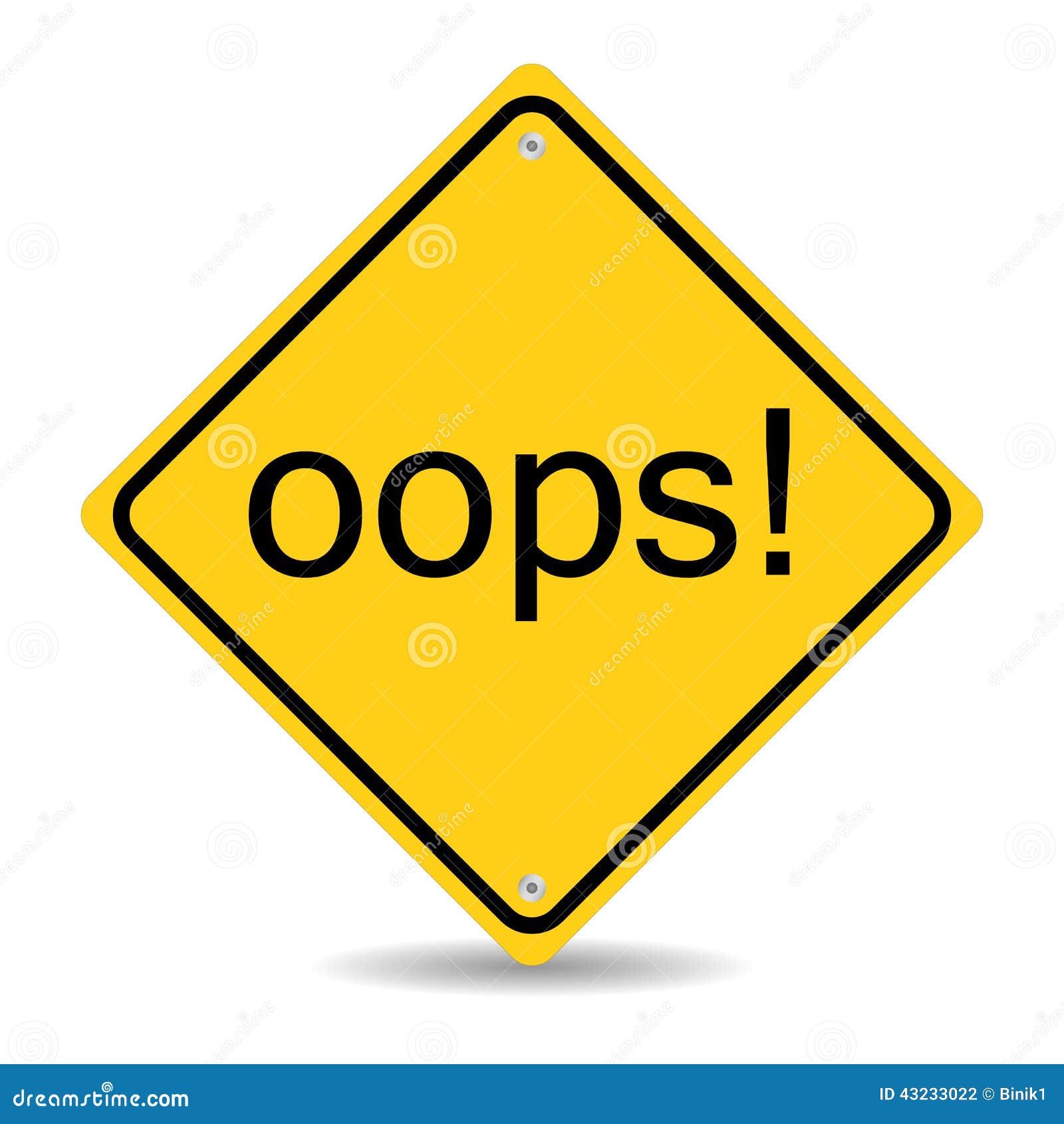 Oops Road Sign stock vector. Illustration of banner, prohibited - 43233022