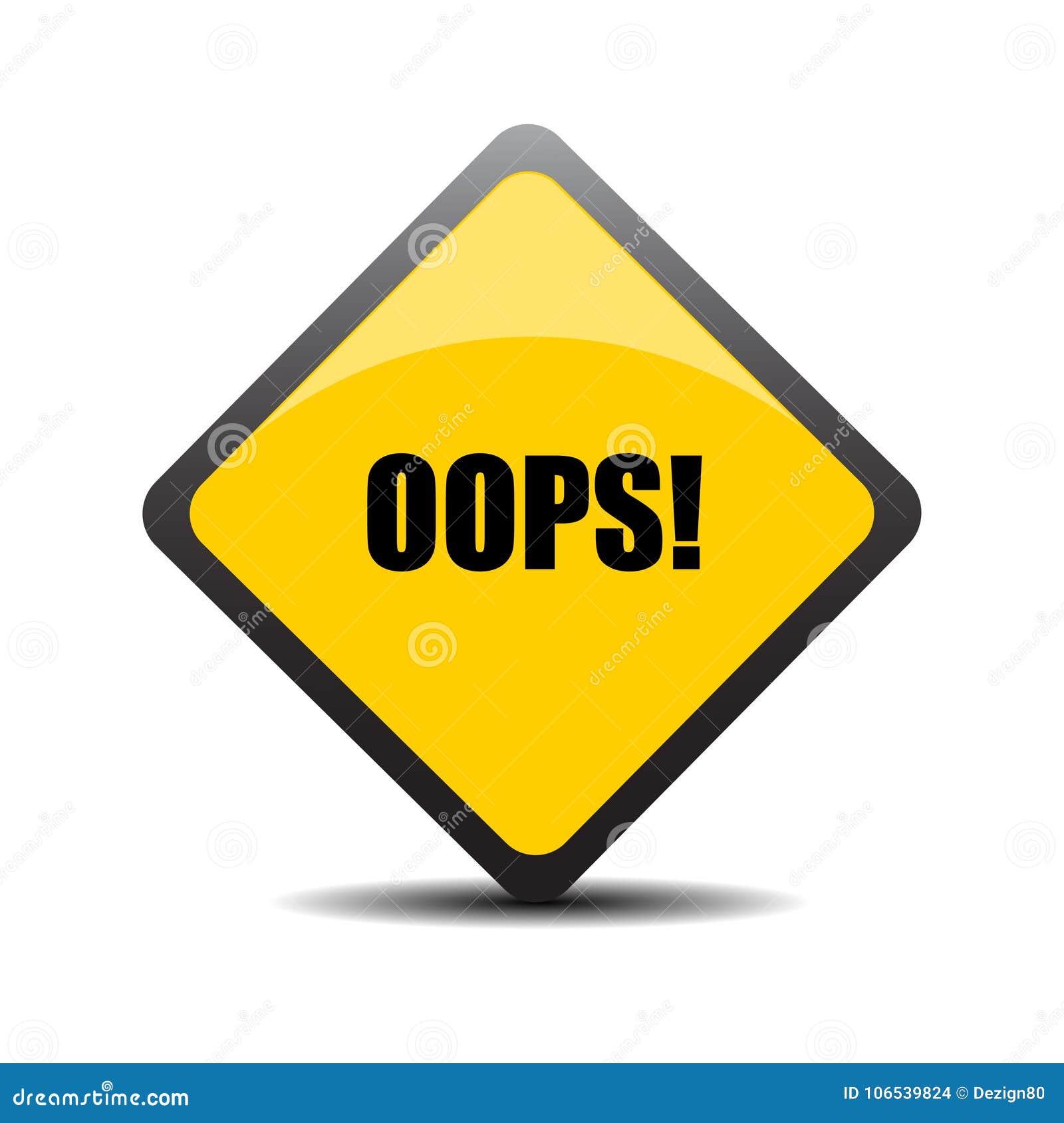 Oops sign stock vector. Illustration of fail, symbol - 106539824