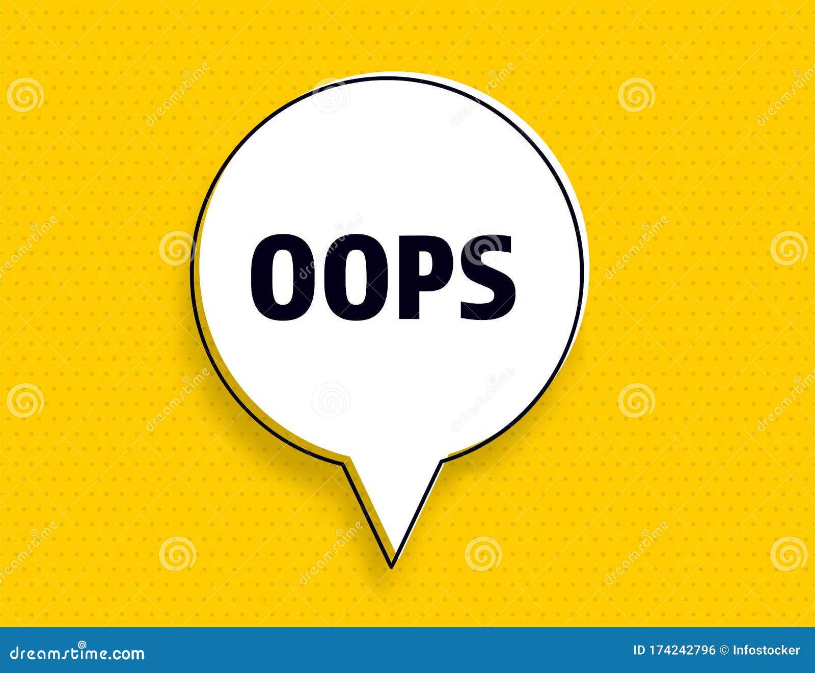 Oops Banner, Vector Pop Art Illustration With Comic Bomb Explosion On ...