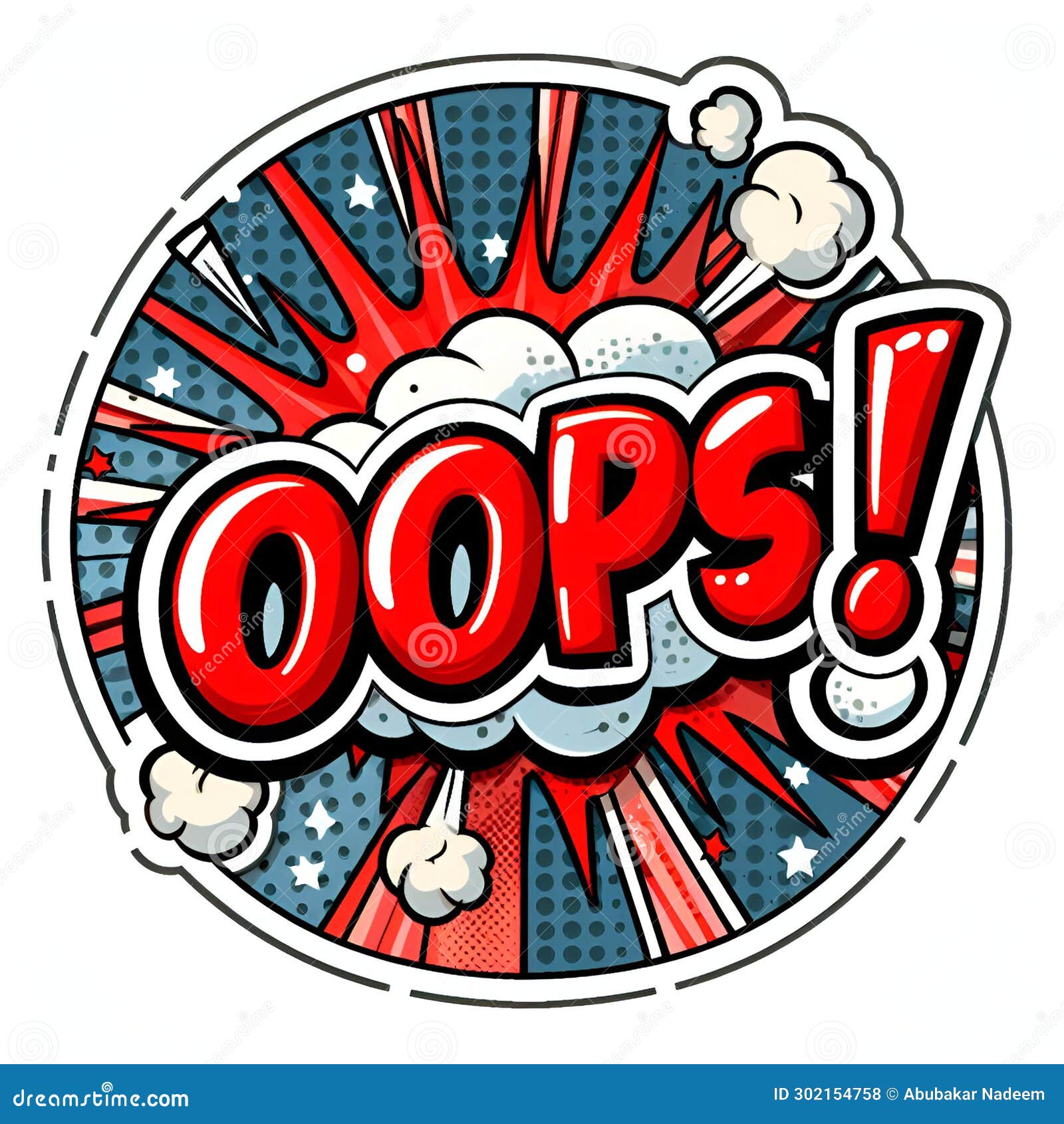OOPS Sticker Design stock illustration. Illustration of message - 302154758