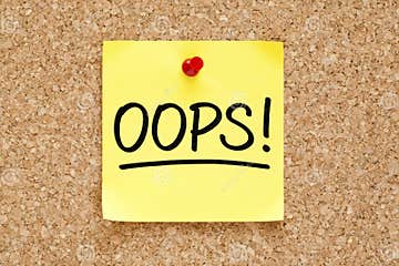 Oops Sticky Note stock image. Image of error, correction - 92680037