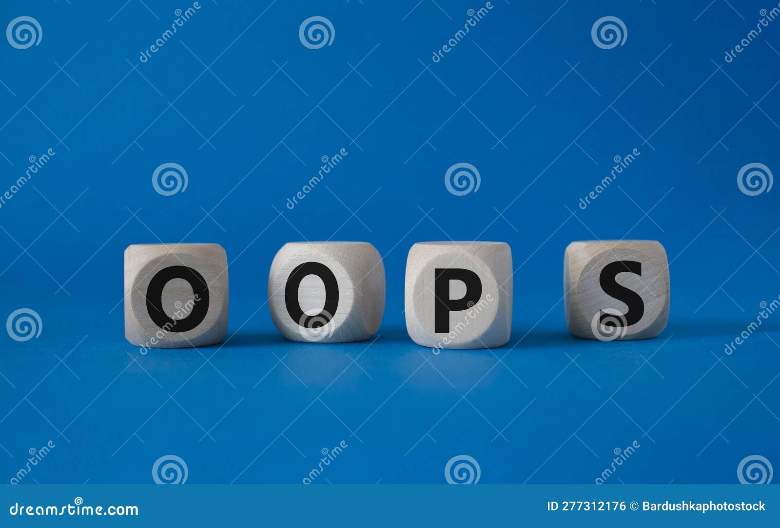 Oops Symbol Concept Word Oops On Wooden Cubes Beautiful Blue
