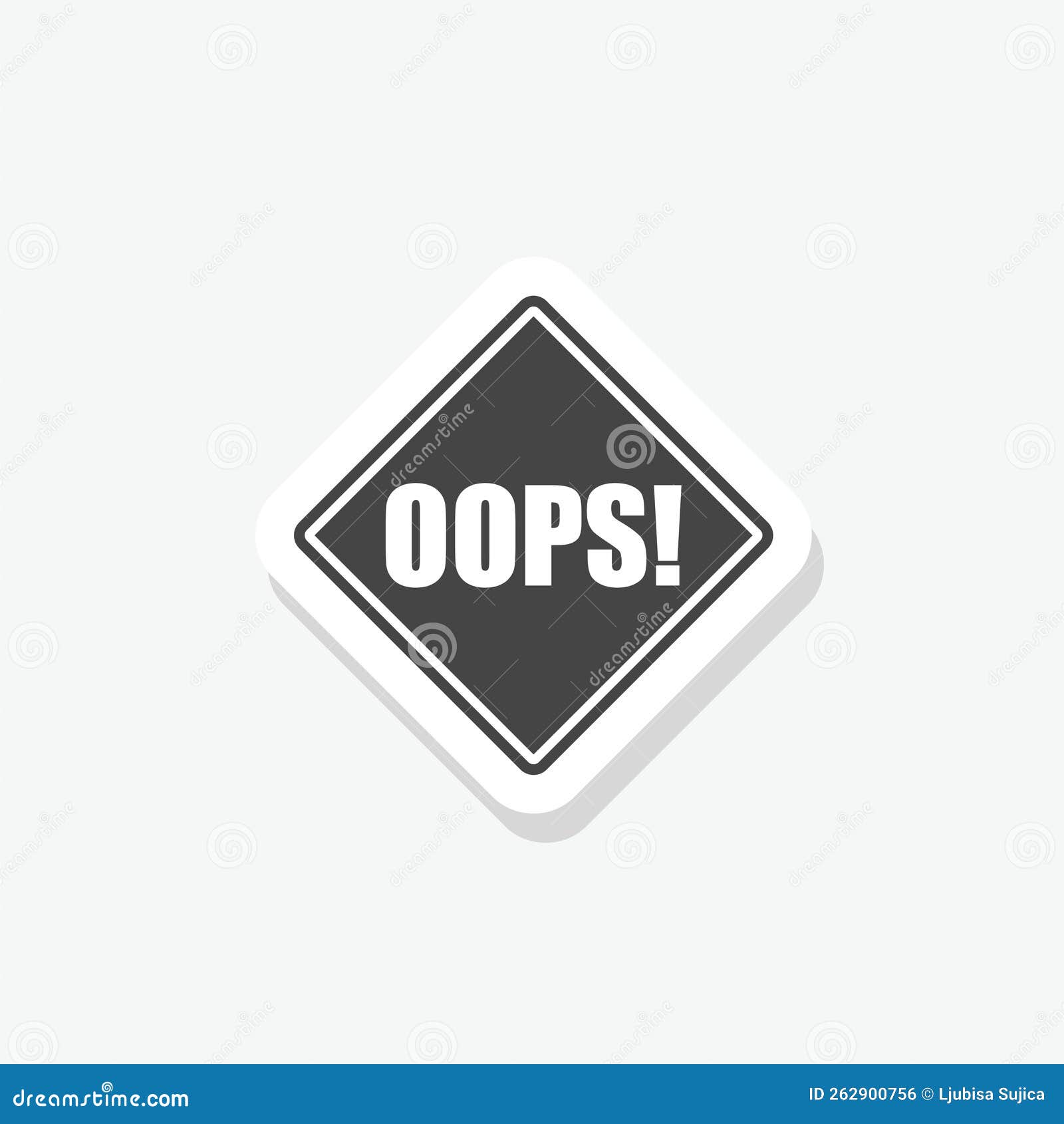 Oops! Text Sign Sticker Isolated on White Stock Vector - Illustration ...
