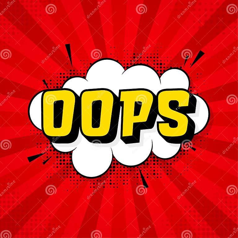 Oops in Vintage Style. Cartoon Style Vector. Pop Art. Vector Text. Wow ...