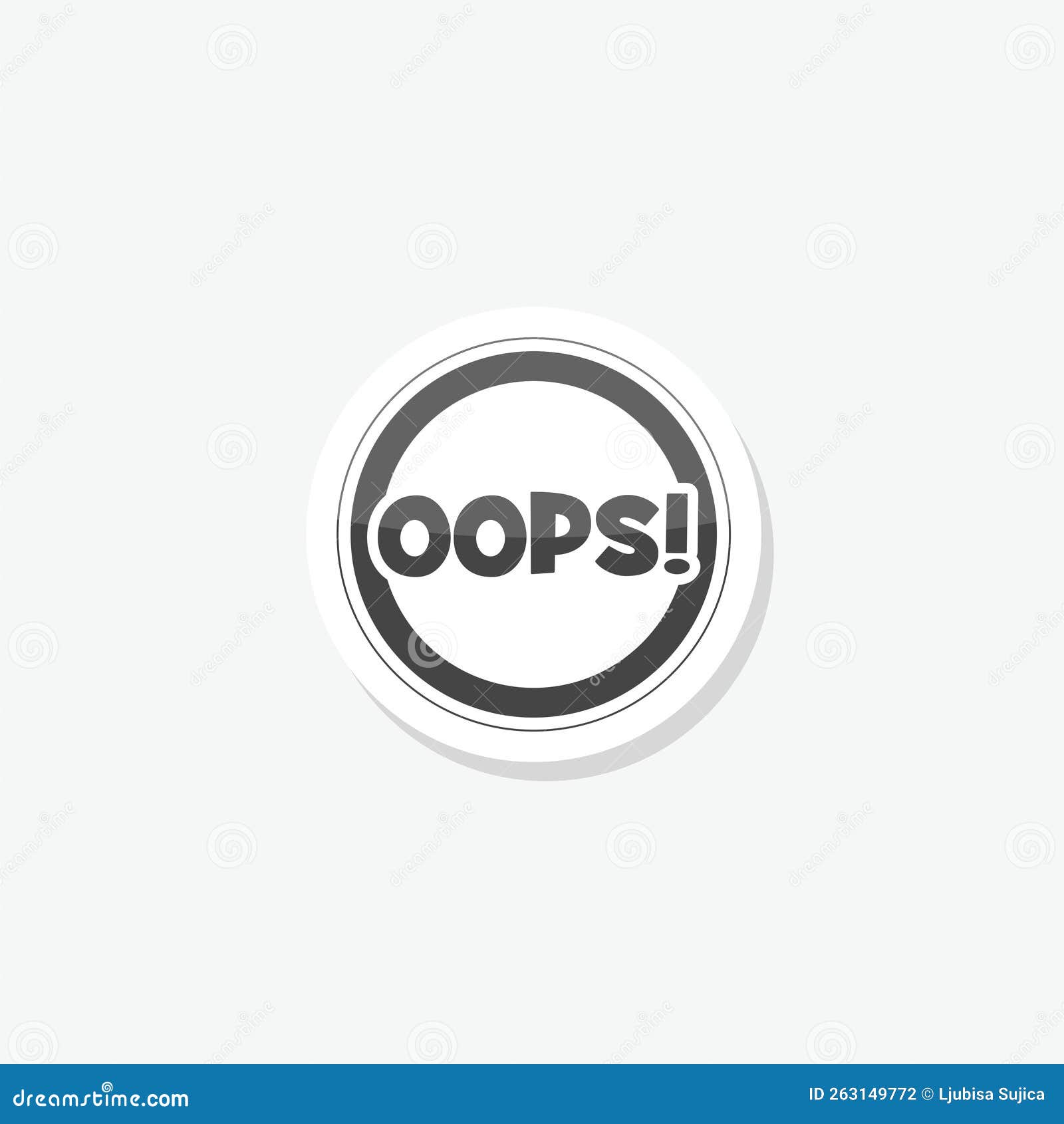 OOPS! Warning Sign Sticker Icon Stock Vector - Illustration of warning ...