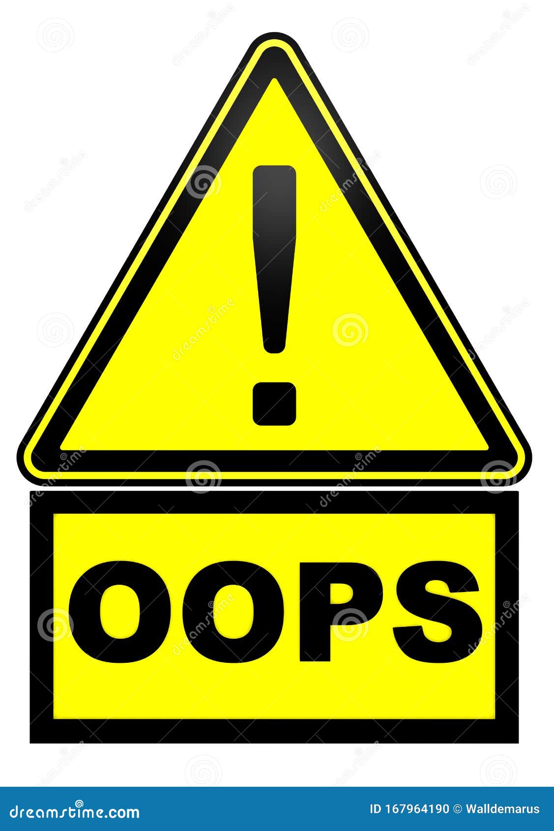 OOPS! Warning sign stock illustration. Illustration of area - 167964190