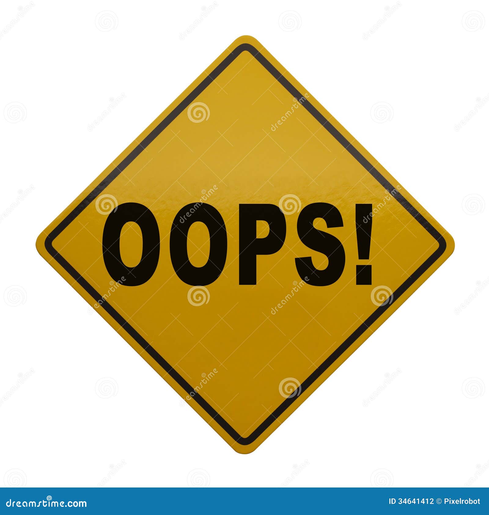 Oops stock photo. Image of error, sign, traffic, caution - 34641412