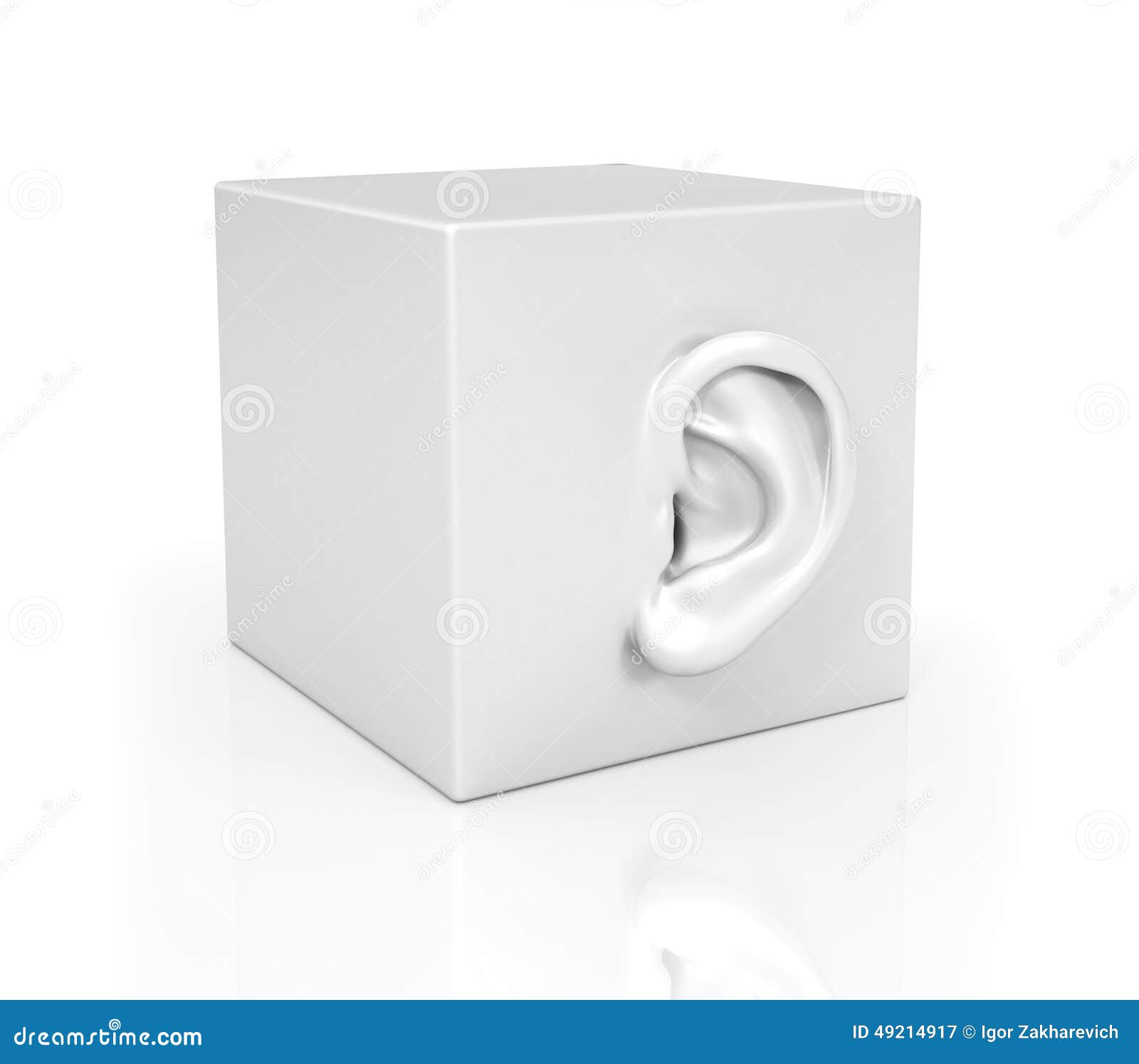 Oor in De Vorm Van Een Kubus Stock Afbeelding - Image of samenvatting ...