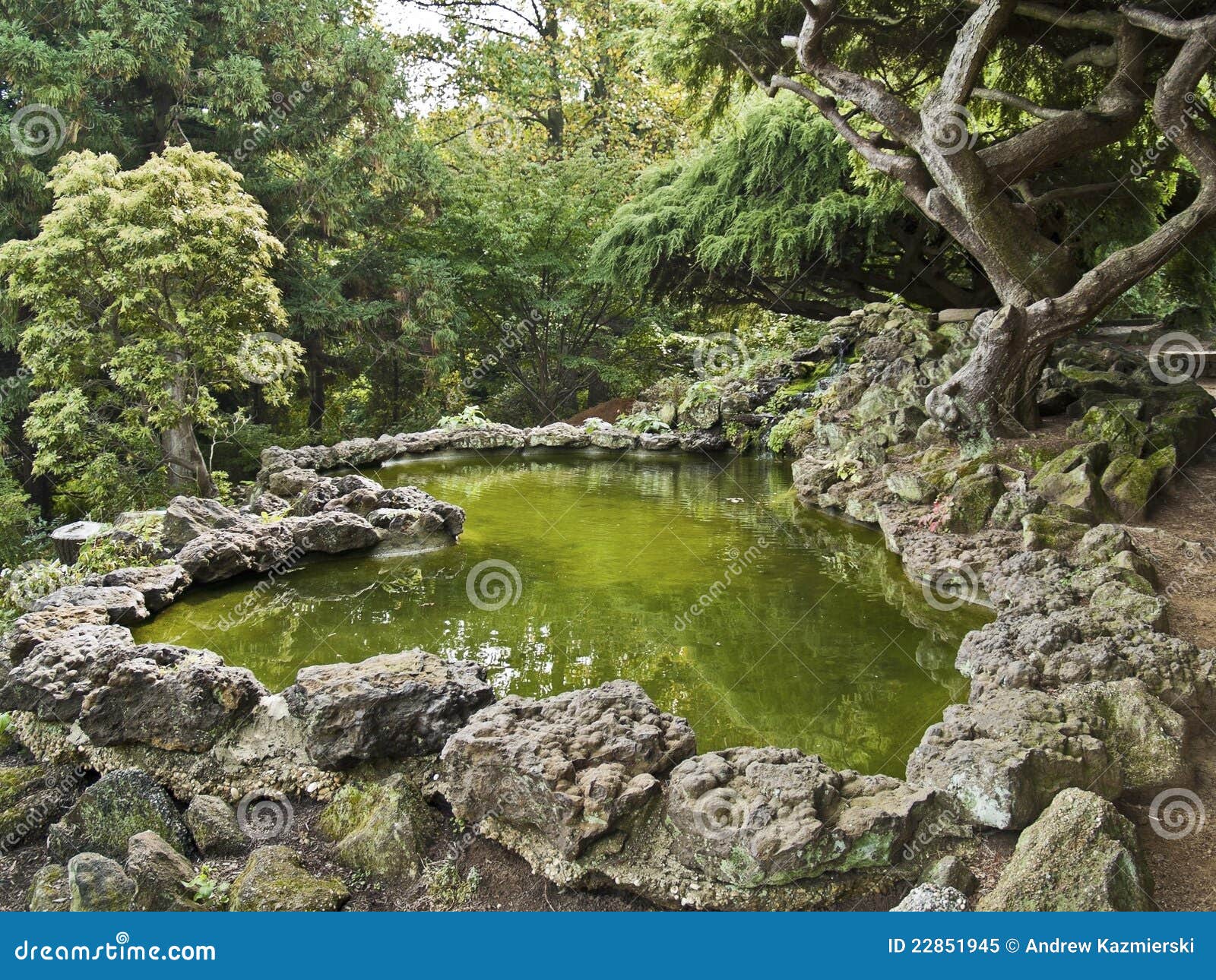 Oosterse Tuin stock afbeelding. Image of vijver, altijdgroen - 22851945