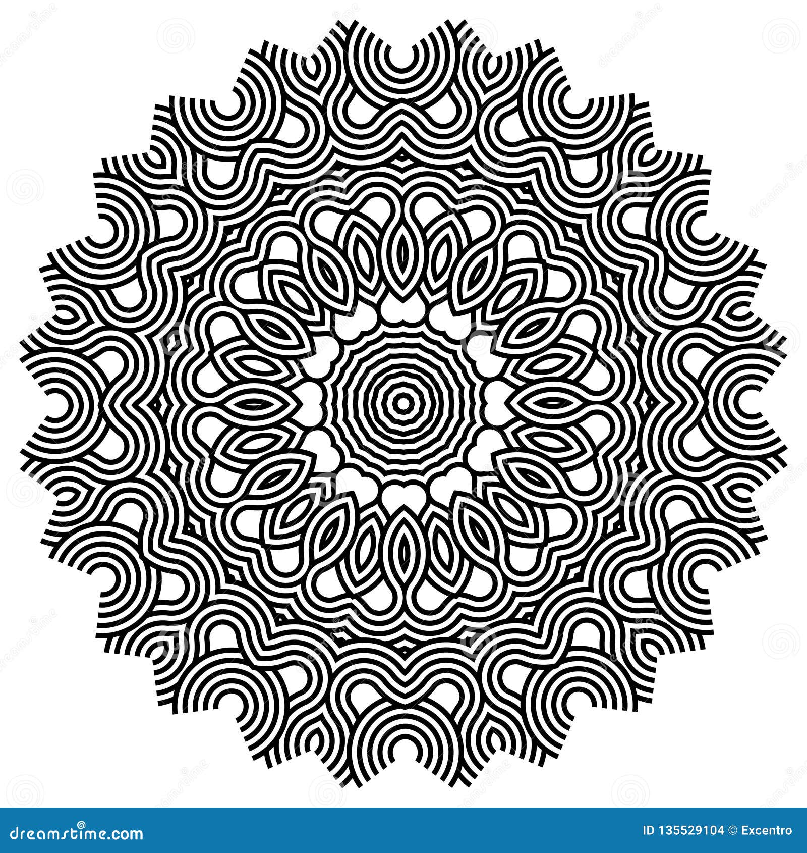 Optical Art stock vector. Illustration of magic, black - 135529104