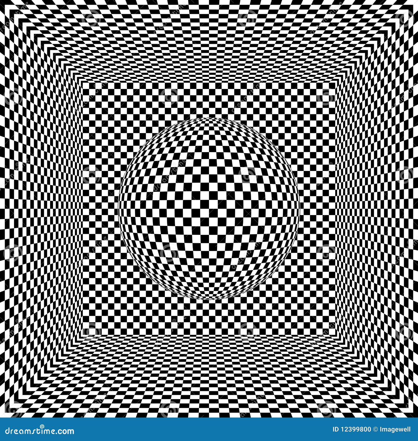 Op art cube and sphere stock illustration. Illustration of cool - 12399800