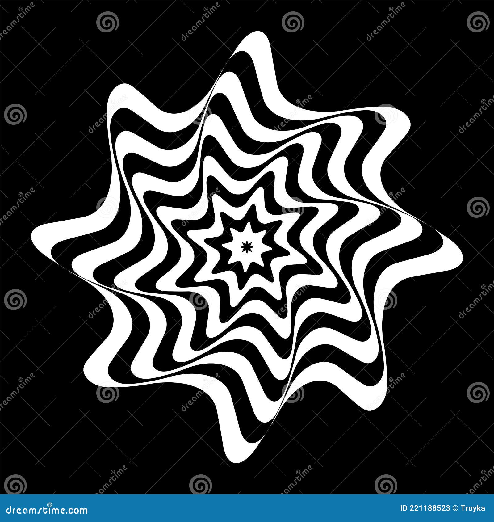 Op Art Design Element. Illusion of Twisting Rotating Movement Stock ...