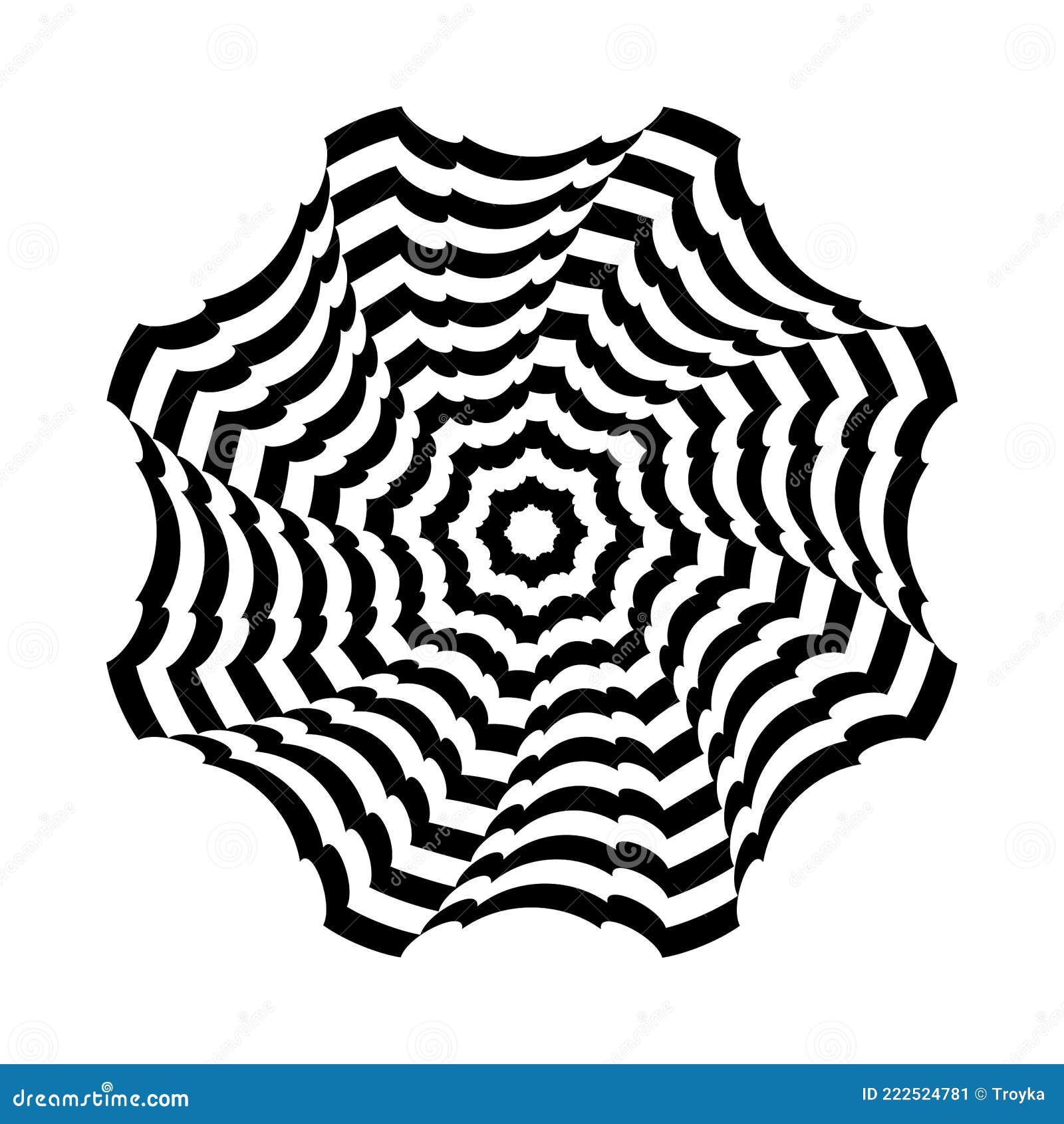 Op Art Design Element. Rotation Twisting Movement Stock Vector ...