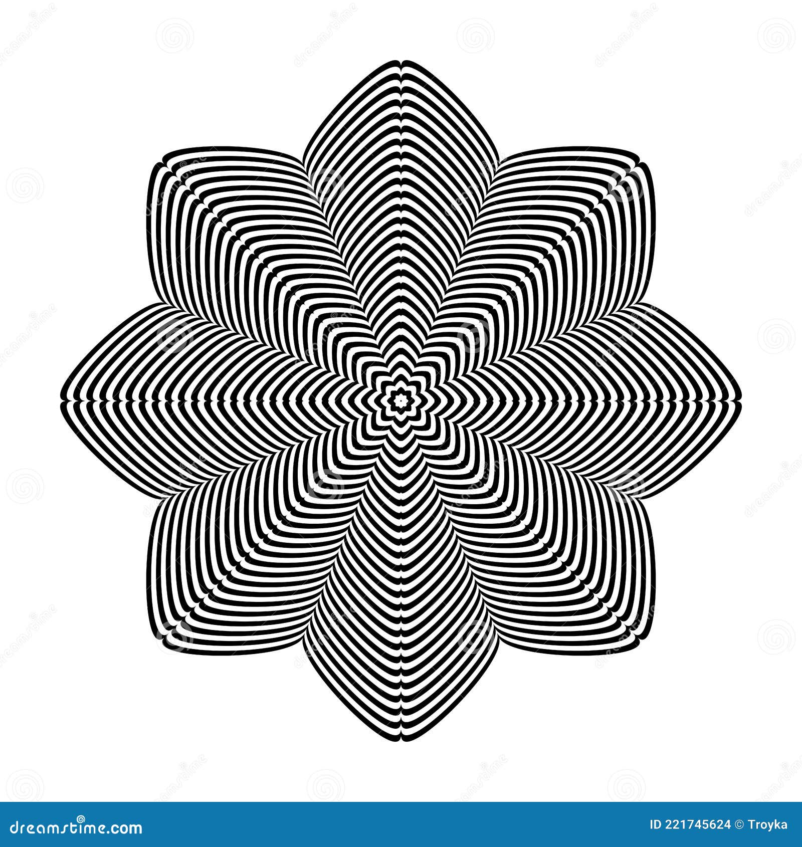 Op Art Design Element. Striped Lines Circle Pattern Stock Vector ...