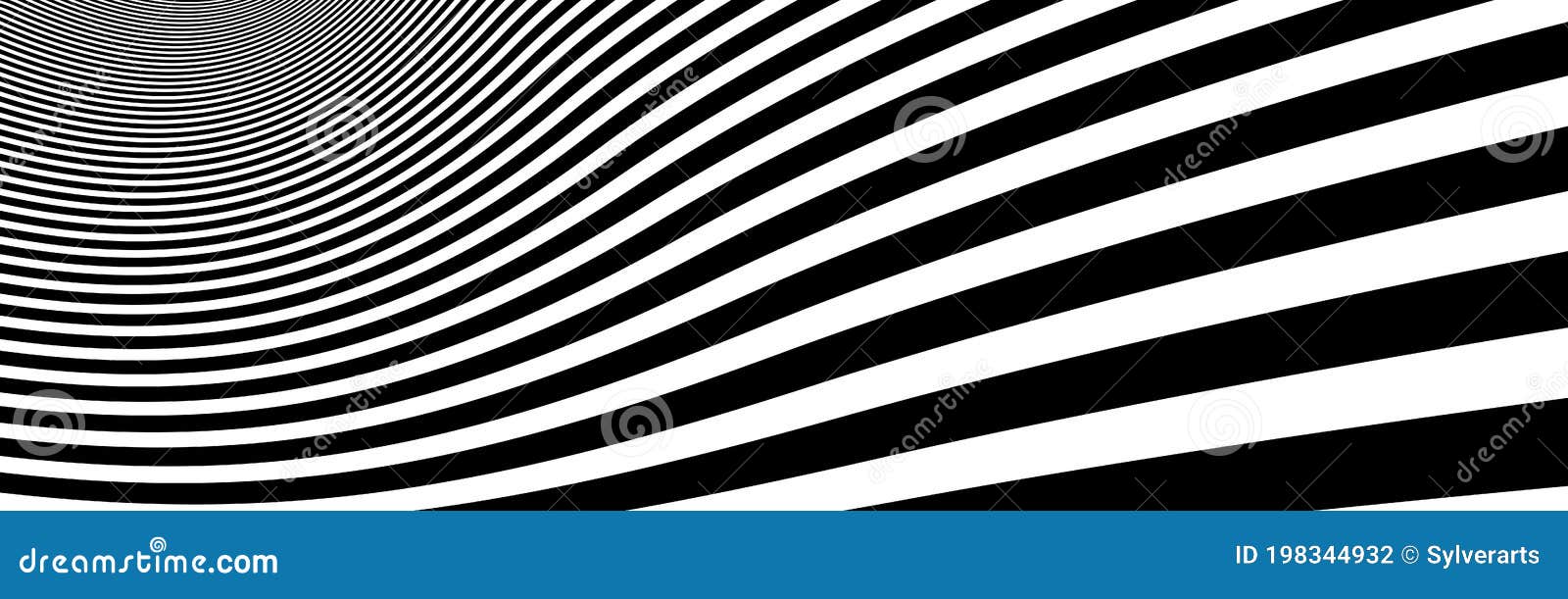 Op Art Distorted Perspective Black and White Lines in 3D Motion ...