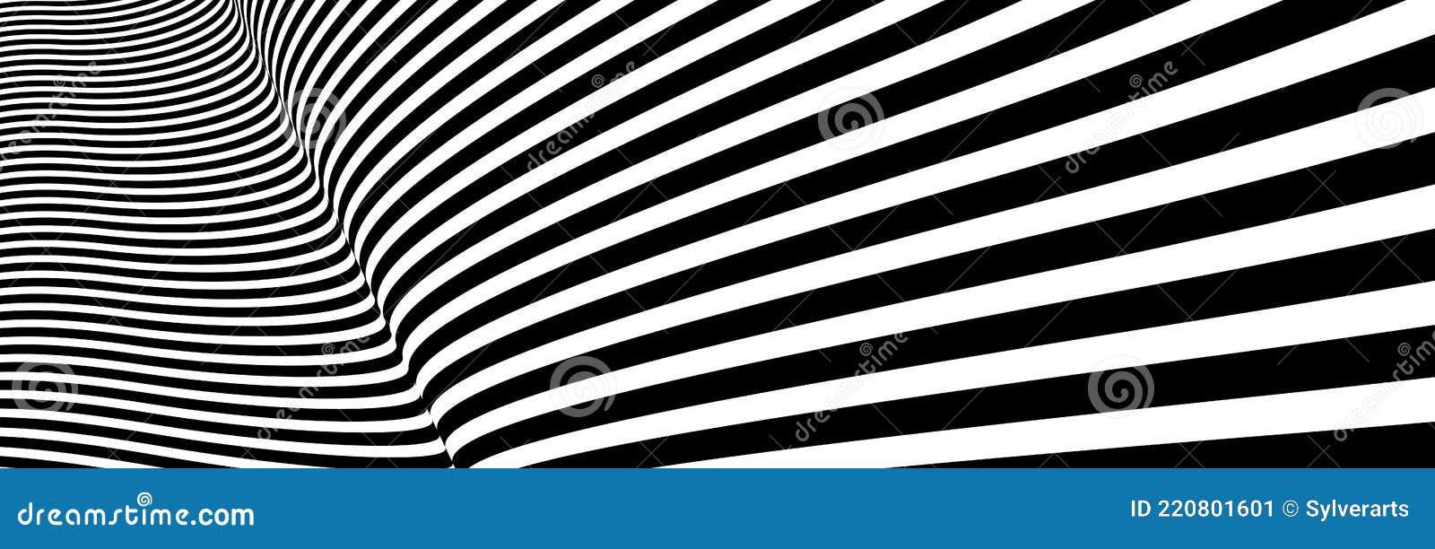 Op Art Distorted Perspective Black and White Lines in 3D Motion ...