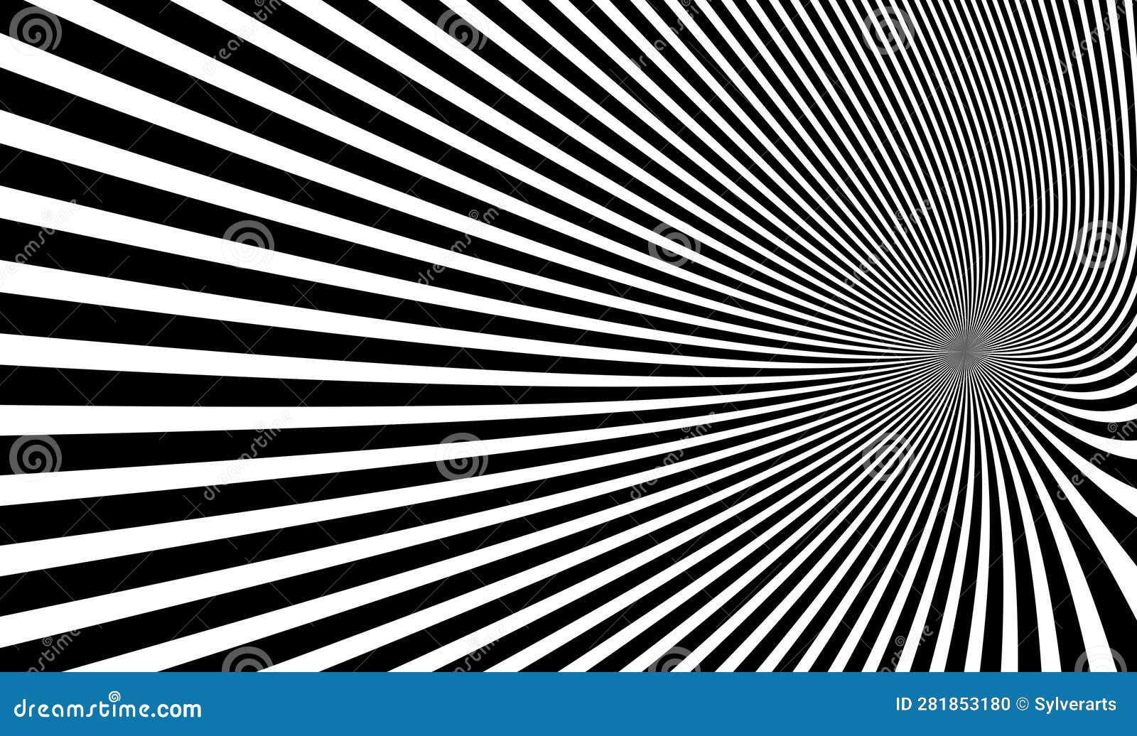 Op Art Distorted Perspective Black and White Lines in 3D Motion ...