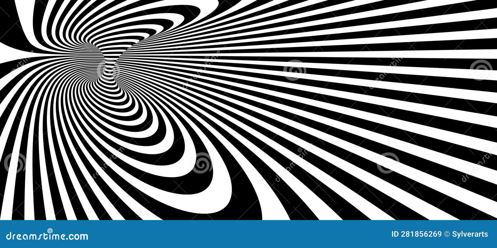 Op Art Distorted Perspective Black and White Lines in 3D Motion ...