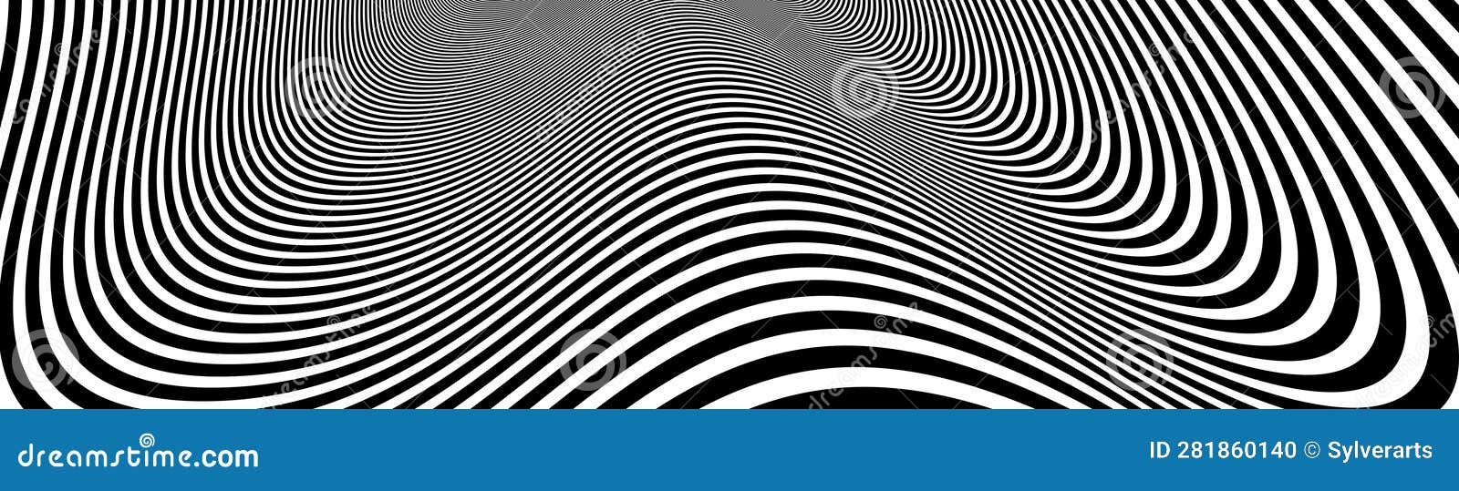 Op Art Distorted Perspective Black and White Lines in 3D Motion ...