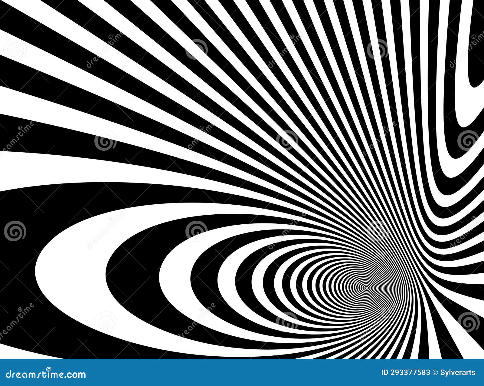 Op Art Distorted Perspective Black and White Lines in 3D Motion ...