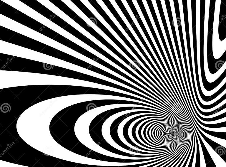 Op Art Distorted Perspective Black and White Lines in 3D Motion ...