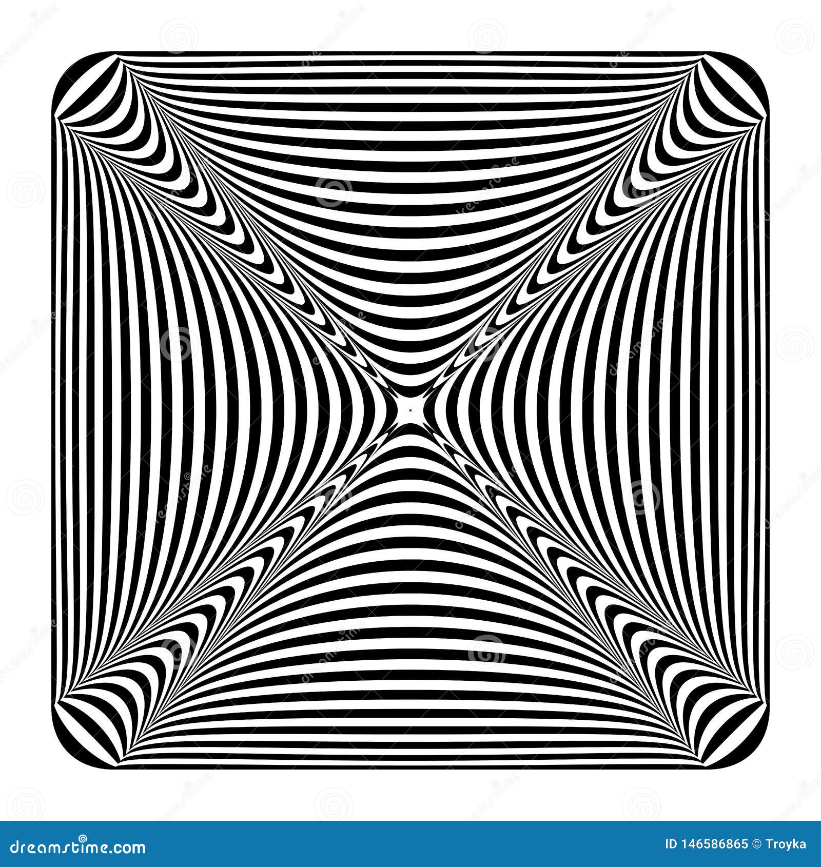 Op Art Geometric Design Element. Convex Shape Stock Vector ...