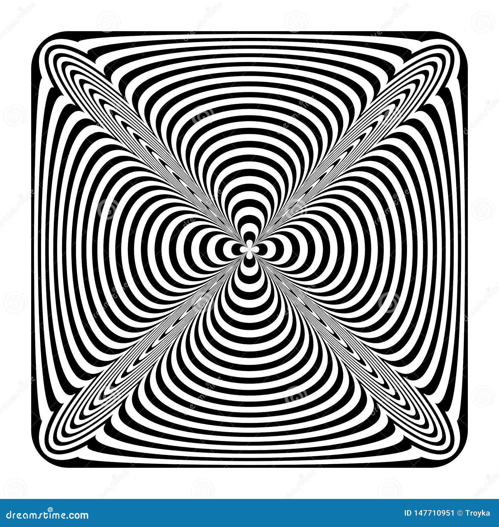 Op Art Geometric Design Element. Convex Shape Stock Vector ...