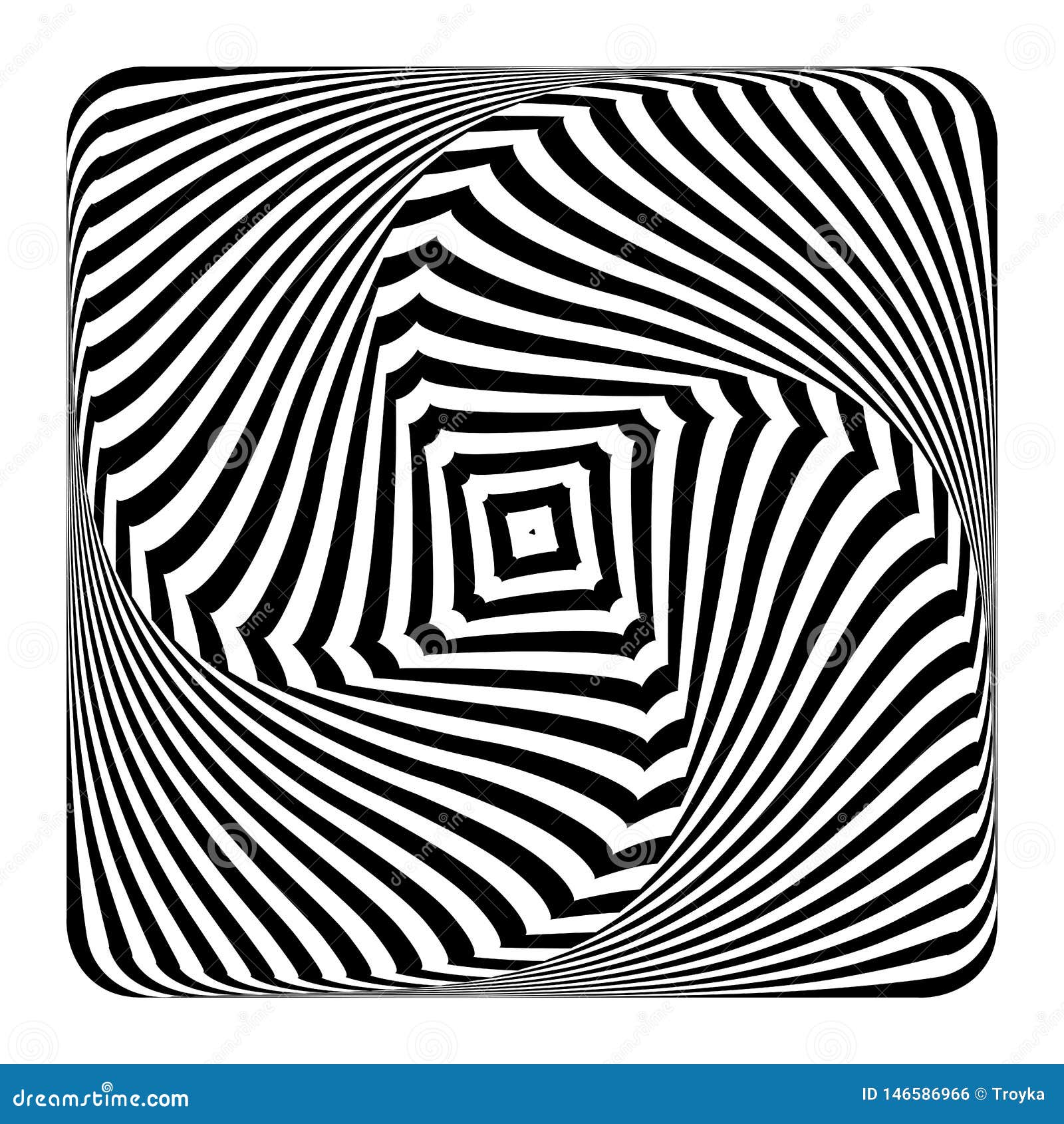 Op Art Geometric Design Element. Square 3D Shape Stock Vector ...