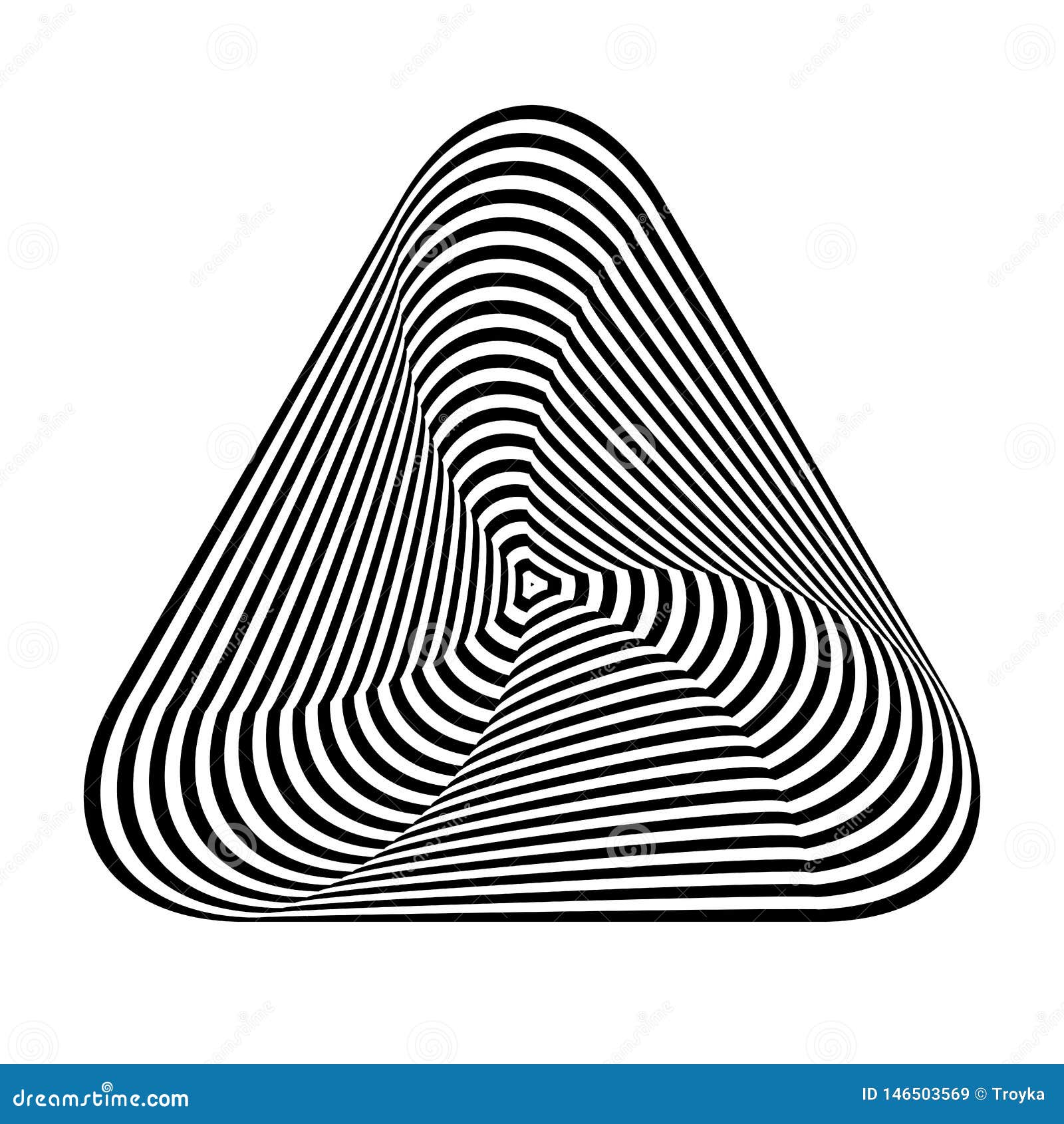 Op Art Geometric Design Element. Triangle Stock Vector - Illustration ...