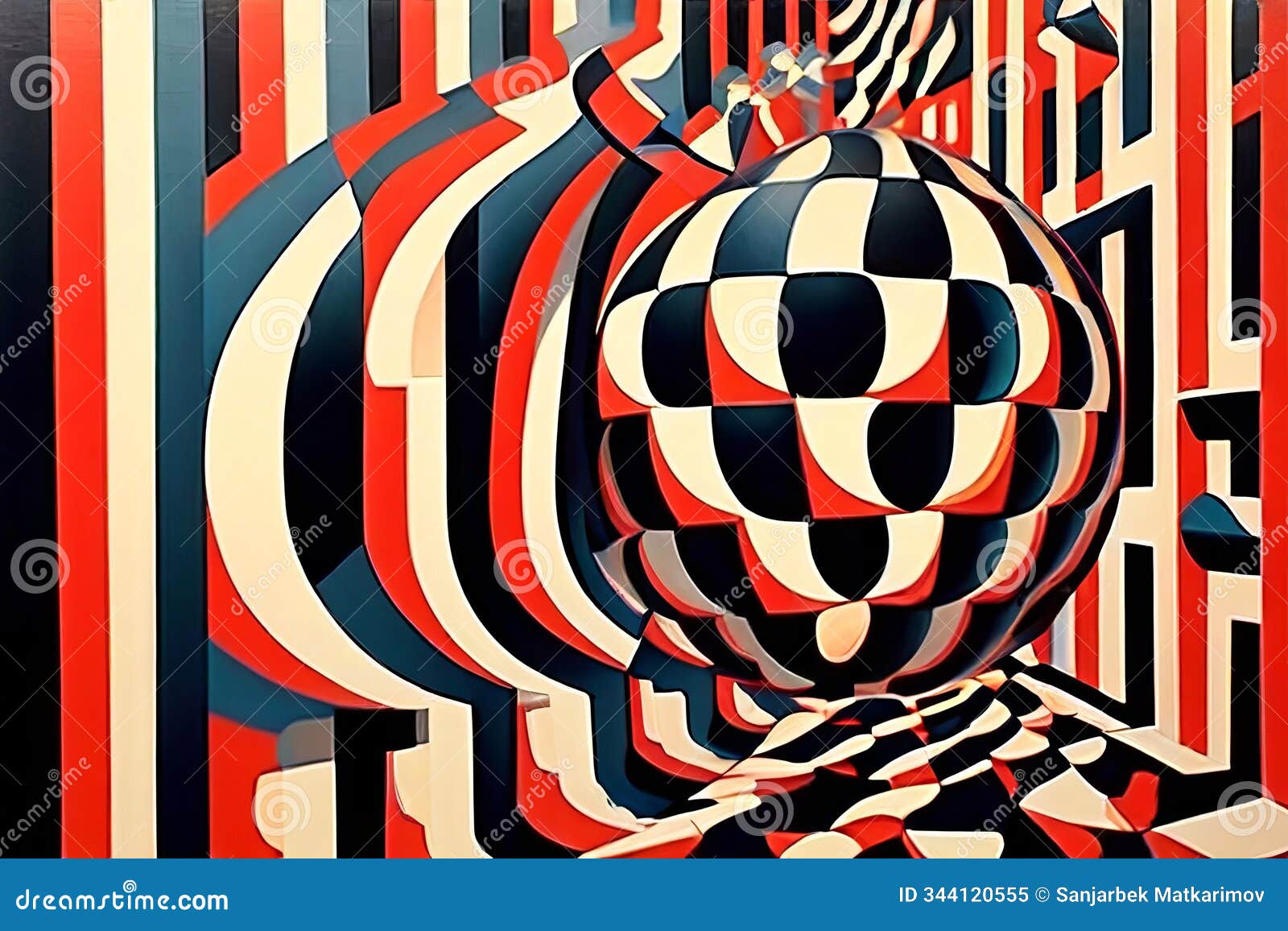 Op Art Geometric Patterns that Create Optical Illusions of Movem Stock ...