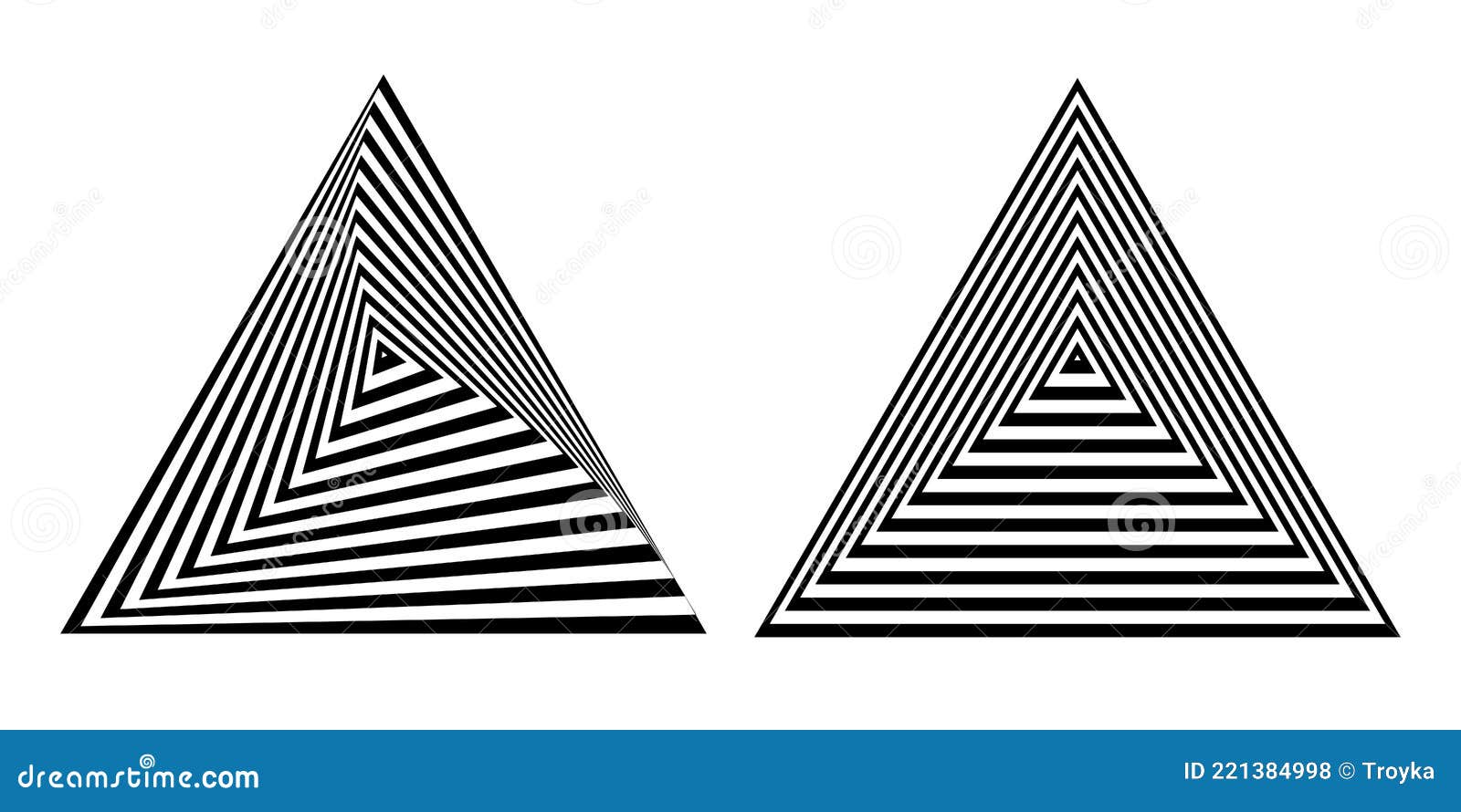 Op Art Geometric Triangle Design Elements. 3D Illusion Stock Vector ...