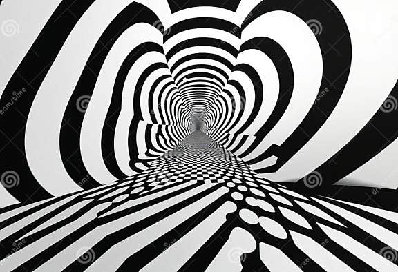 Op Art Illusion Geometric Patterns that Create Optical Illusions Stock ...
