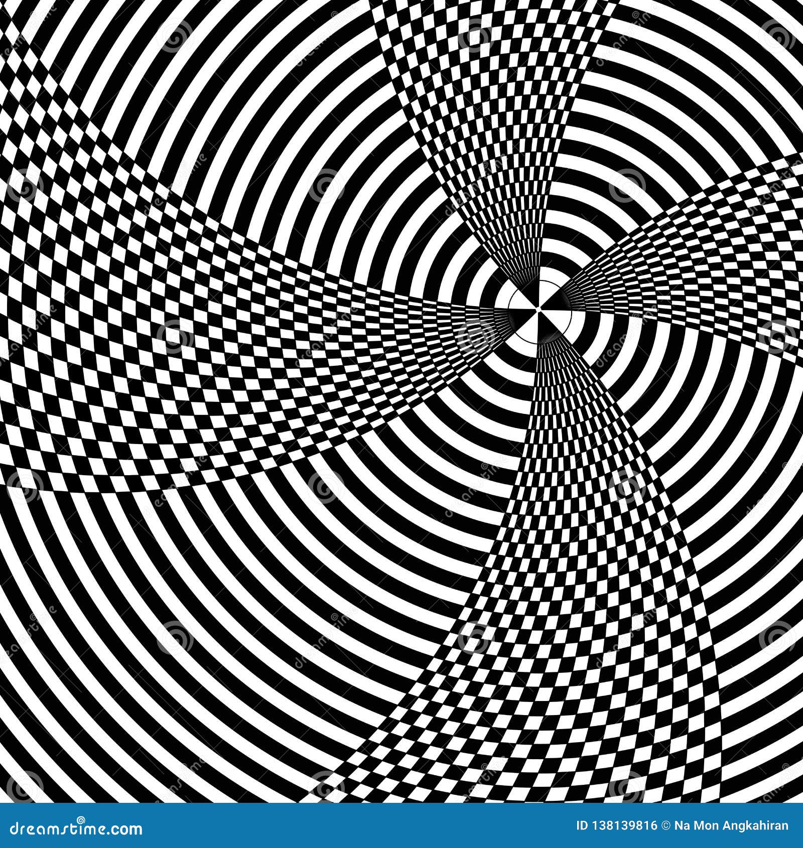 Op Art Line Movement Black and White Stock Vector - Illustration of ...