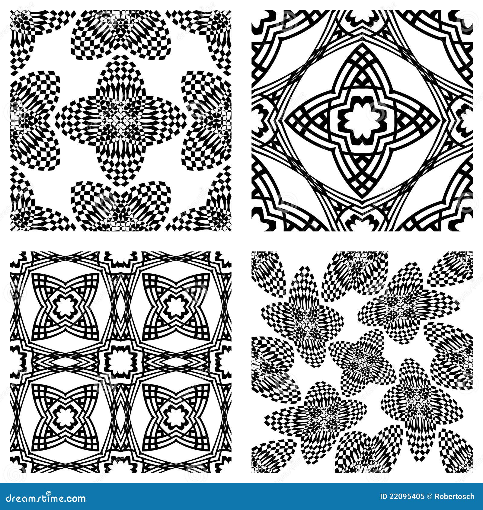 Op Art Monochromatic Patterns 2 Stock Vector - Illustration of detail ...